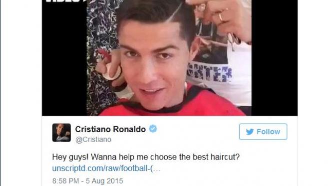 Potong Rambut, Ronaldo Mau Terlihat Lebih Cantik - Bola Liputan6.com
